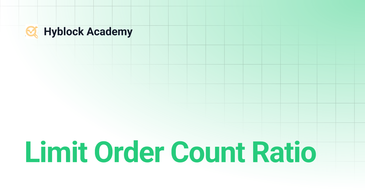 Limit Order Count Ratio | Hyblock Academy